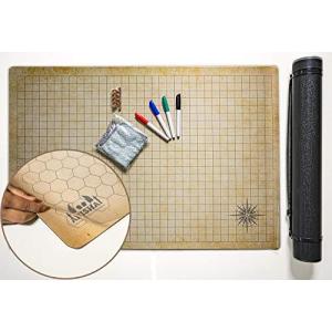 RPG Battle Grid Mat - 60cm x 90cm Double Sided Neoprene Mat Plus Dry ...