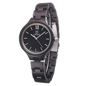 腕時計 レディースUWOOD W1003A 木製 腕時計 wood watch 時計 ウッドウォッチ 腕 時計 ランキング [ブラック ...