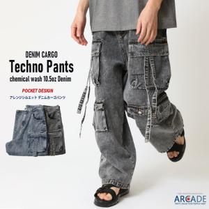ARCADE（アーケード） デニムパンツ メンズ クラッシュダメージ加工 多