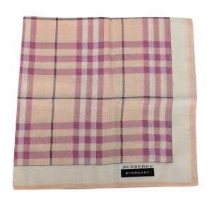 BURBERRY（バーバリー） 未使用 ハンカチ 綿 100％ ピンク ランチ