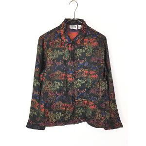 レディース 古着 70s タツノオトシゴ 素潜り ショールカラー