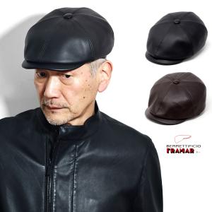 本革 FRAMAR レザー ハンチング 帽子 メンズ レディース 羊皮