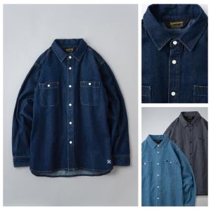BLUCO ブルコ 1122 DENIM WORK SHIRTS L/S デニム ワークシャツ 長袖 3color BLK/BLU/NVY ...