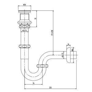 INAX/LIXIL 排水金具(呼び径32mm)【LF-105PA-H】壁排水Pトラップ オーバーフロー穴なし用〔IE〕 :inax2017suisen-16-q:あいあいショップさくら ...