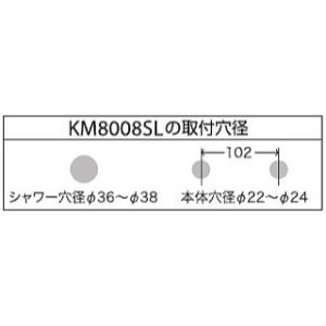 KVK KM8008SL 3ツ穴用シングルレバー式洗髪シャワー ゴム栓無し 一般地用 :KVK-WA70001000:住設堂.com - 通販 - Yahoo!ショッピング