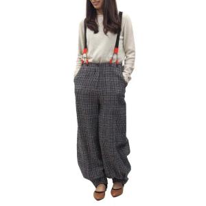 crea(クレア)サスペンダー付きグレンチェツク柄ワイドパンツ(サイズ38)(グレー) :crea-31:KAFKASHOP - 通販 ...
