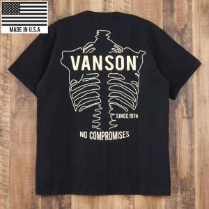 VANSON（バンソン） ポイント10倍 天竺 半袖 Tシャツ メンズ ブラック