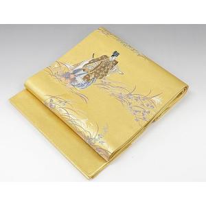 袋帯 正絹 辻が花兎扇面模様 美品 リサイクル 中古 辻ケ花 結婚式 入学