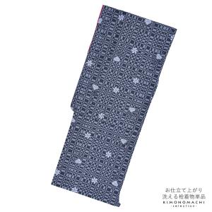 縫い紋)マツイ縫い紋 紋入れ加工 一つ紋 未仕立てのポリエステル着物