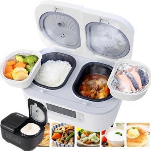 life_mart 炊飯器 料理も出来る 3.5合×2 ホームダブルインナー 一体型