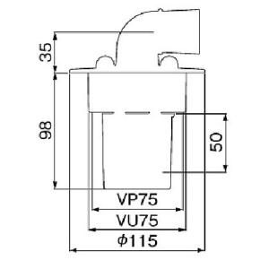 ミヤコ 洗濯機排水トラップ【MB44KLZ 75】 VP・VU兼用 :mb44klz-75:まいどDIY - 通販 - Yahoo!ショッピング