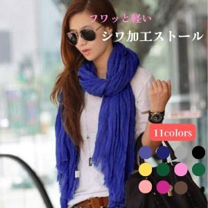 ストール 夏 春物 薄手 レディース シワ加工ストール :stg15:まんぷく - 通販 - Yahoo!ショッピング