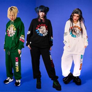 GALFY「ガルフィー」チェッカーラインジャージ182014 (パンツ メンズ レディース 男女兼用 犬 ヒップホップ系 ダンスウェア) GALFY「ガルフィー」チェッカーラインジャージ182014 (パンツ メンズ