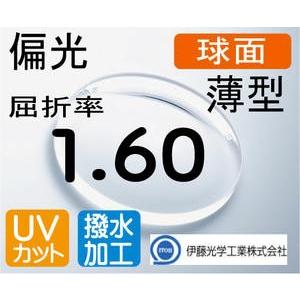 伊藤光学 アーツプレミアム 偏光薄型 内面非球面1.60 度付き/色選択 超