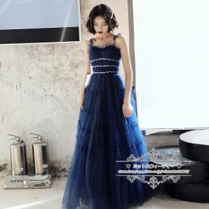 カラードレス ロングドレス 演奏会 発表会 大人 ステージドレス 舞台 演出衣装 ブルー 青 ノースリーブ コーラス コンクール ファスナー Vネック コンサート カラードレス ロングドレス 演奏会 発表会 大人 ステージドレス 舞台