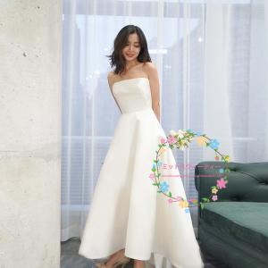 ミニドレス ミモレ丈ドレス ウェディグドレス 二次会 花嫁 パーティ