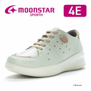 ムーンスター スポルス スニーカー レディース 日本製 幅広 4E 革靴 撥