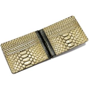 札ばさみ マネークリップ メンズ レディース 財布 本革 蛇革 パイソン