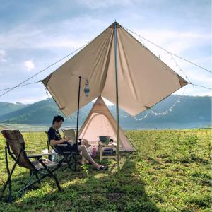 テント 2ルームテント トンネル型 3〜4人用 簡単 防水 キャンプ