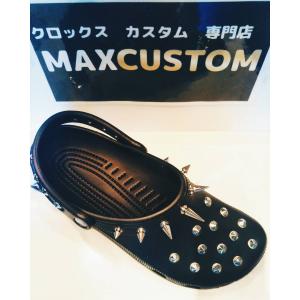 シルバー同時購入専用 クロックス crocs アップグレード スパイキーパンクカスタム加工II Spiky punk customII ...