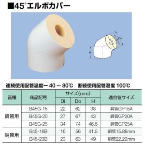 イノアック,45度エルボカバー(鋼管15A用,保温厚20mm)パイプガード用