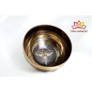 シンギングボウル 14cm 【ブッダアイ】（美音） ソルフェジオ周波数639Hz,963Hz検出 [SB221053-14D] #シンギングボール #セラピー #ヨガ :SB221053 ...