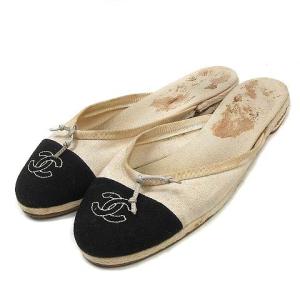 CHANEL 【超美品】シャネル ココマーク フットベッド ベルクロ CHANEL 【超美品】シャネル ココマーク フットベッド ベルクロ