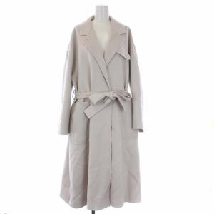 【中古】エブール ebure ノーカラーコート ロング フルジップ 薄手 3310200018 ベージュ 38 レディース エブール ebure ノーカラーコート ロング フルジップ 薄手 3310200018