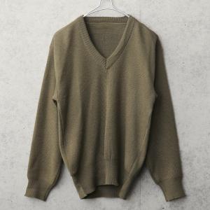 MILITARY 実物 USED フランス軍 クロロファイバーウール Vネック MILITARY 実物 USED フランス軍 クロロファイバーウール Vネック
