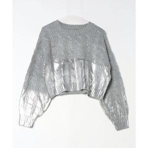 AVIREX（アヴィレックス） ニット セーター FOIL PRINT KNIT TOPS/箔