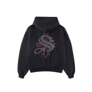 UNKNOWN LONDON パーカー フーディー|BLACKxSILVER RHINESTONE UNKNOWN LONDON パーカー フーディー|BLACKxSILVER RHINESTONE