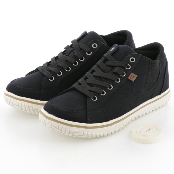 型番：GB-340ブランド：ゴールデンベア商品名：レディース幅広軽量ミドルカットスニーカー　GB-340カラー：ブラック/グレイ/ネイビー/ネイビー/グリーン