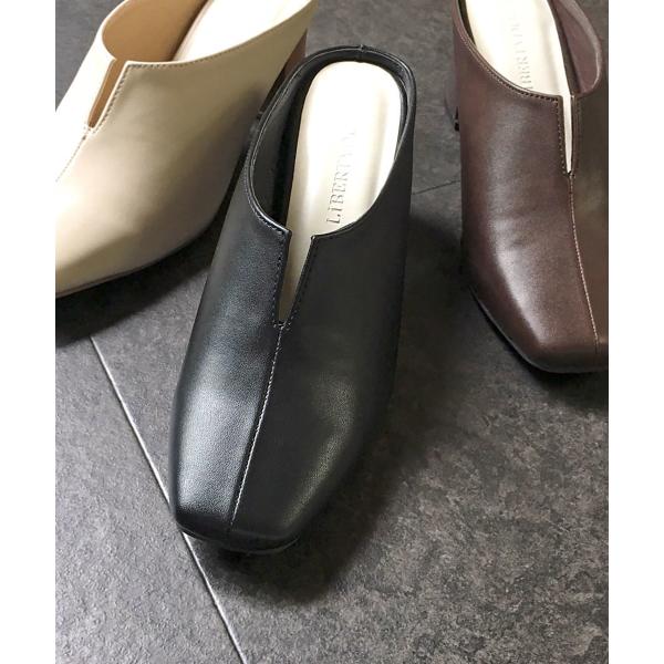 型番：1163ブランド：リバティドール商品名：★5.5cmスクエアトゥ チャンキーヒール美脚ミュール★1163カラー：ブラック/ダークブラウン/アイボリー