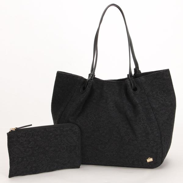 型番：B0009-01ブランド：ラ バガジェリー商品名：【DEVEAUX】ペイズリーナチュラルミニトートカラー：ブラック/ブラック系その他/レンガブラウン