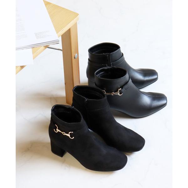 型番：9080ブランド：リバティドール商品名：★サイドビットショートブーツ★9080カラー：ブラック（PU)/ブラックスエード調