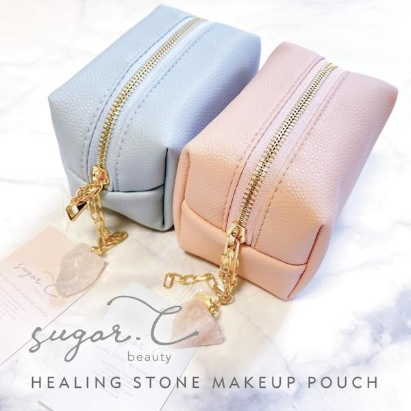 型番：4580585833133ブランド：sugar.C beauty商品名：sugar.C ヒーリングストーンメイクアップポーチ　ブルーカラー：＊＊