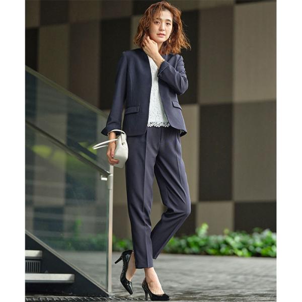 型番：207131ブランド：ジーラ バイ リュリュ商品名：【４点セット】〈テーパードパンツ〉ノーカラージャケットパンツスーツ4点セットカラー：ネイビー系/ブラック系