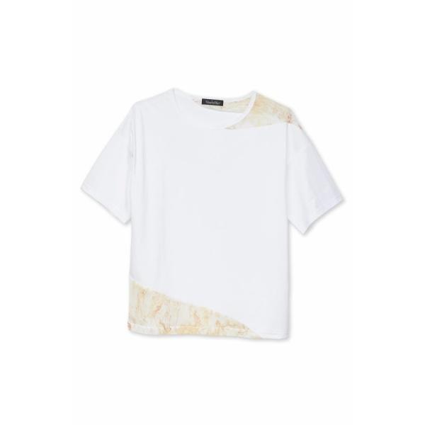 型番：2001258ブランド：トルネードマート商品名：【LADIES】TORNADO MART∴シアーマーブル切り替えオーバーTシャツカラー：ホワイト/ライトグリーン