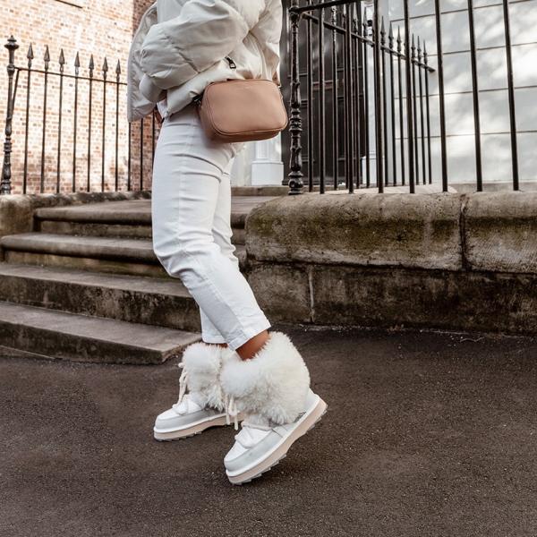 型番：W12812ブランド：エミュオーストラリア商品名：【EMU】エミュ Blurred Glossy 厚底ムートンブーツカラー：ホワイト/グレー