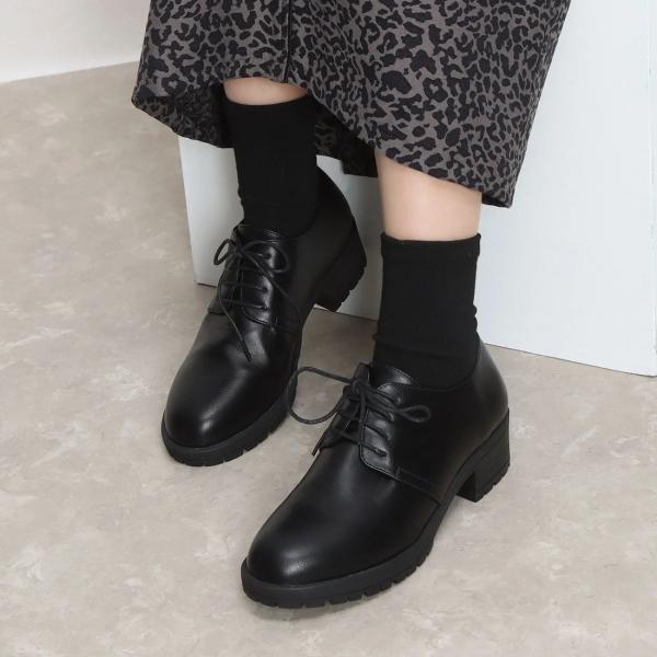 型番：3581ブランド：サンエープラスフェミニン商品名：マニッシュ　★タンクソールレースアップシューズ★3581カラー：ブラックエナメル調/ブラック(PU)/ダークブラウン（PU）