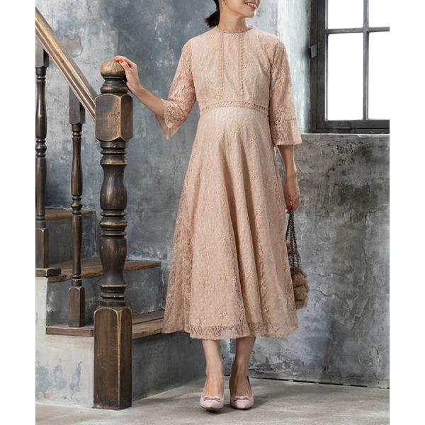 型番：SO-22024ブランド：スウィートマミー商品名：総レース ワンピース パーティドレス （授乳対応/レディース/マタニティ）カラー：ブラック/ミルクティー