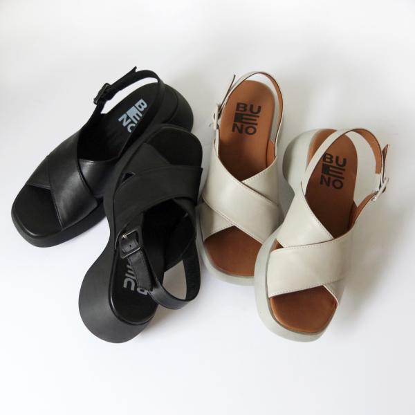 型番：BU-23W-Y9300ブランド：シュークローゼットセレクト商品名：BUENO （ブエノ） / クロスベルト バックストラップサンダル Y9300カラー：ブラック/ライトグレー