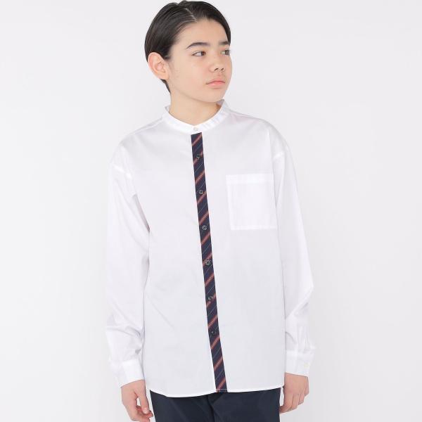 型番：511040244ブランド：シップス商品名：SHIPS KIDS:145〜160cm / オックスフォード バンドカラー シャツカラー：オフホワイト/アイボリー