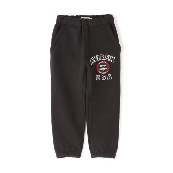 型番：7833910951ブランド：アヴィレックス商品名：《KIDS ／ キッズ》 VARSITY LOGO SWEAT PANTS ／ ヴァーシティ ロゴカラー：ブラック/オレンジ/オックスフォード2