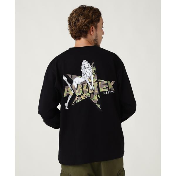 型番：7833930024ブランド：アヴィレックス商品名：《WEB限定》CAMOUFLAGE STAR ＆ PINUP GIRL L／S T-SHIRT ／カラー：ブラック/ホワイト/バーガンディ5