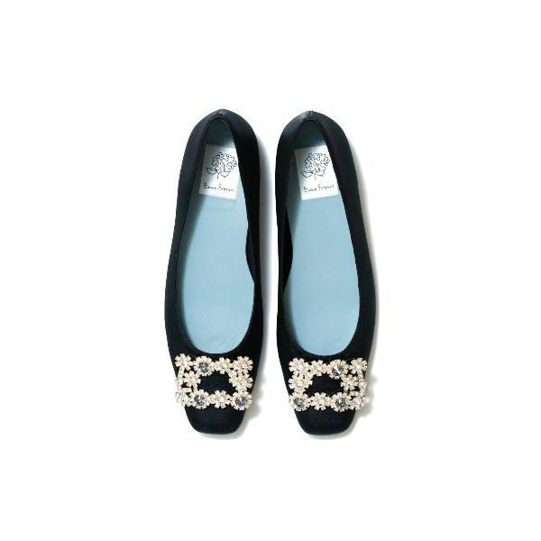 型番：2001a-STブランド：エマフランシス商品名：スクエアトゥ ビジュー バックル パンプスカラー：ブラック/パープル/ベージュ/ブルー