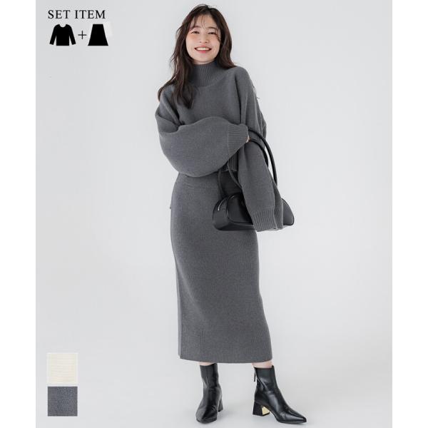 型番：36-230817001-11ブランド：コカ商品名：【セットアップ】 ニット ワンピース全2色カラー：アイボリー/チャコール