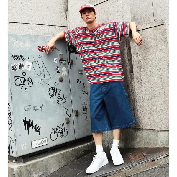 型番：UNE210-0001ブランド：エドウィン商品名：【WEB限定】ユニセックス EDWIN STEPMARK ワイドペインターデニムショートパンツカラー：淡色ブルー/ブルー