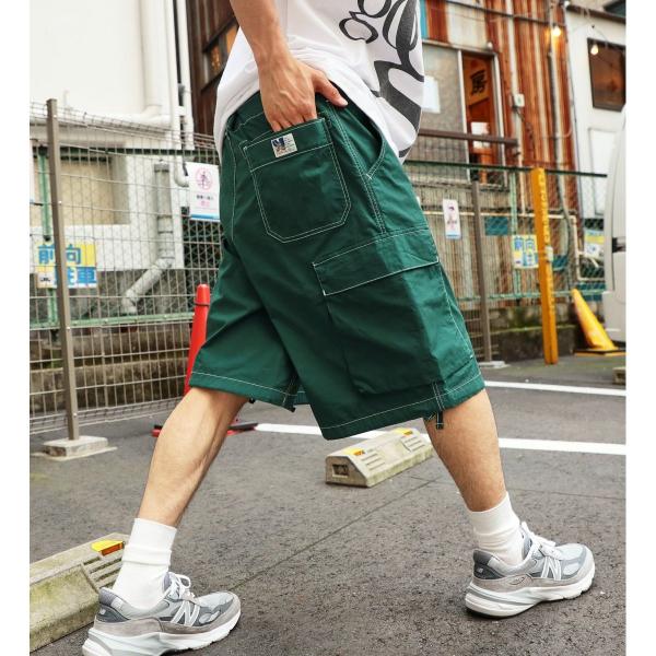 型番：UNE219-0001ブランド：エドウィン商品名：【WEB限定】ユニセックス EDWIN STEPMARK ワイドカーゴショートパンツカラー：グリーン/ブラック/ブルー/ベージュ/マスタード/ライトインディゴブルー