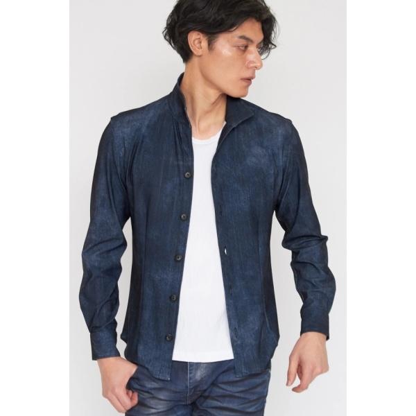 型番：2001767ブランド：トルネードマート商品名：TORNADO MART∴メッシュHTムラデニムプリントシャツカラー：オフ/ネイビー